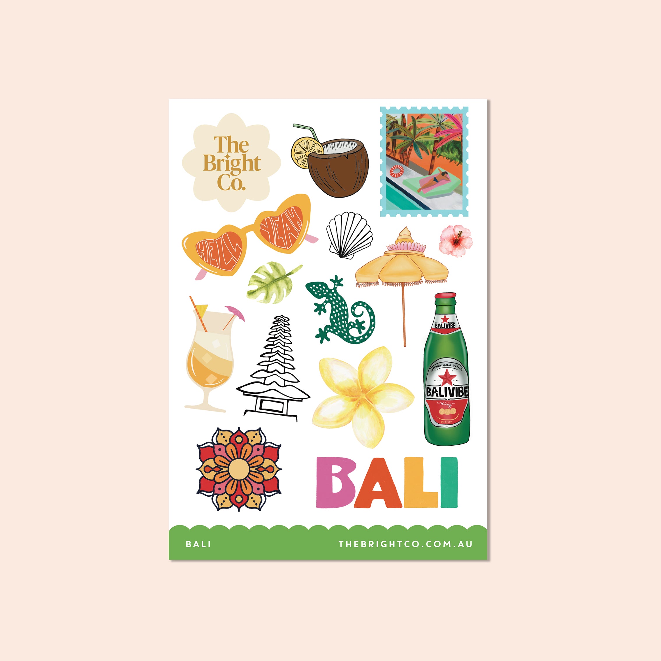 Bali Frangipani Sticker Sheet – The Bright Co